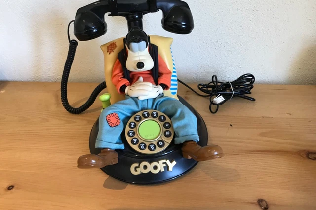 VINTAGE DISNEY GOOFY Talking Telephone, Animated, Corded Landline Phone ...