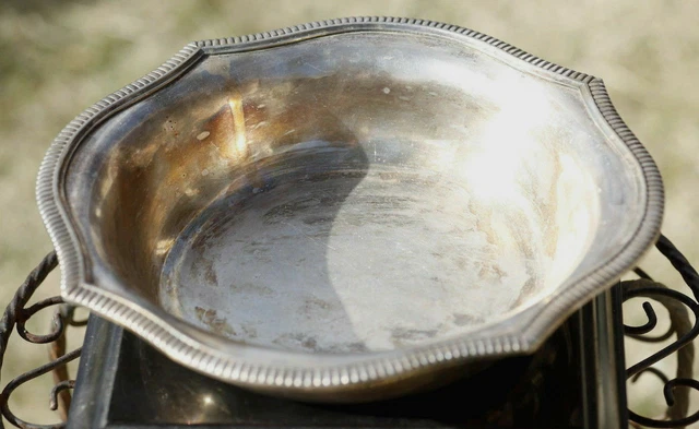 ANCIEN PLAT MÉTAL argenté poinçon PLASAIT French Silverware Bowl 25cm ...