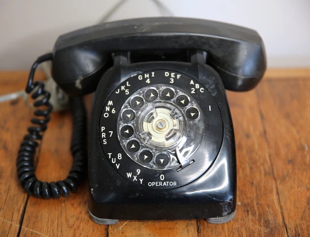 VINTAGE BLACK ROTARY Telephone Automatic Electric Monophone desk phone ...