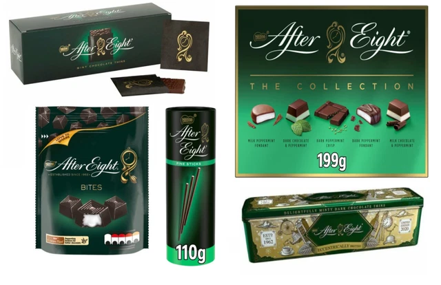 NESTLE AFTER EIGHT Mint Chocolates Bites Tin Pouch Tube To Share £11.90 ...