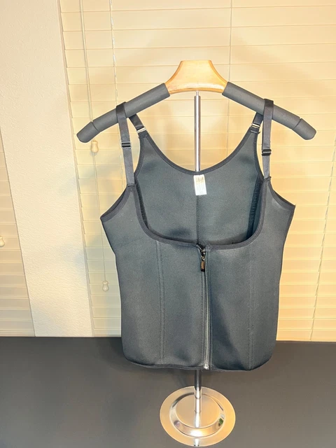 NEOPRENE SAUNA SWEAT Vest XL Zip Front Body Shaper Training Tank Top £7 ...