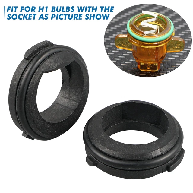 H1 LED HEADLIGHTS Bulb Base Adapters Holders Socket Retainer Clip Kit ...