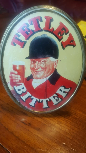 VINTAGE TETLEY’S BITTER Sign, Metal,Pump Clip, Font Badge, Pub Mancave ...