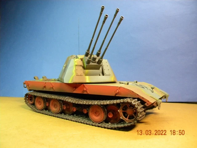 MAQUETTE 1/35 TANK CHAR PANZER "what if" E-100 3,7cm FLAKVIERLING métal ...