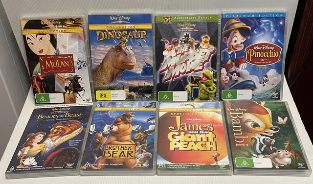 8X DISNEY COLLECTION DVD Kids Movie Bundle Bulk Lot Pinocchio, Bambi ...