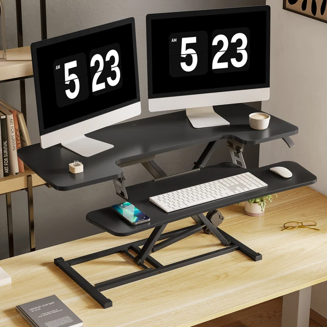 FLEXISPOT 40& BLACK Home Office Desk Riser Adjustable Standing Desk ...