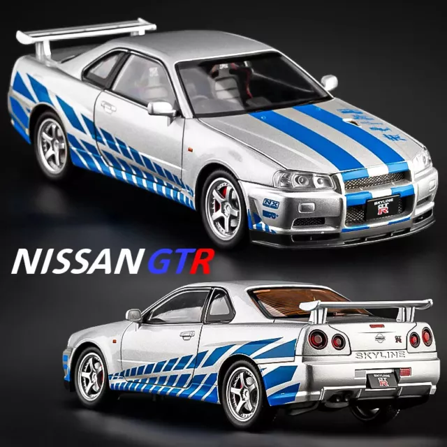 1:24 NISSAN SKYLINE GTR R34 Diecast Model EUR 50,39 - PicClick FR