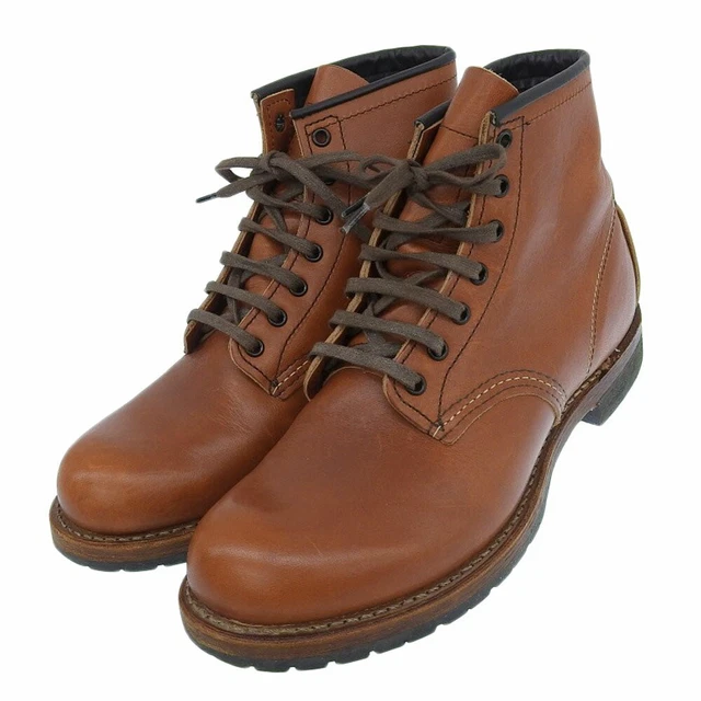 RED WING BECKMAN Brick Settler Boots Brown Leather Lace Up Size 6 Men ...