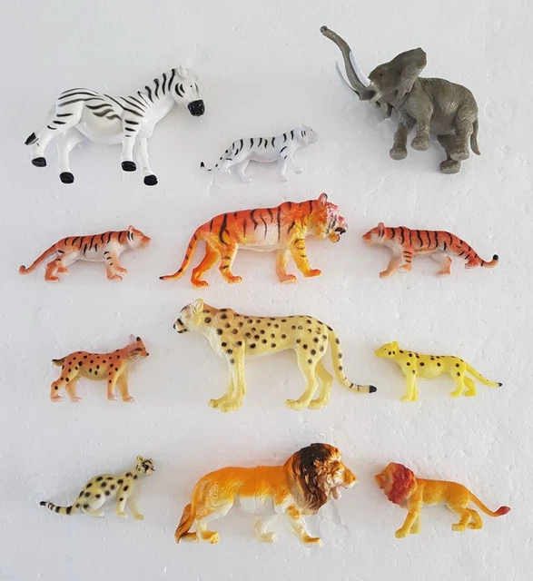 ANIMAL BUNDLE OF WILD ANIMALS figures TIGER lion ZEBRA zoo SAFARI SET ...