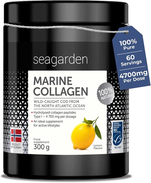 PURE MARINE COLLAGEN Powder - 4700Mg - Hydrolyzed Collagen Type 1 ...