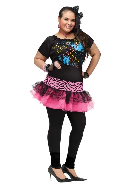 80'S 80S POP Party Cyndi Lauper Madonna Plus Size Adult Costume, 16W ...