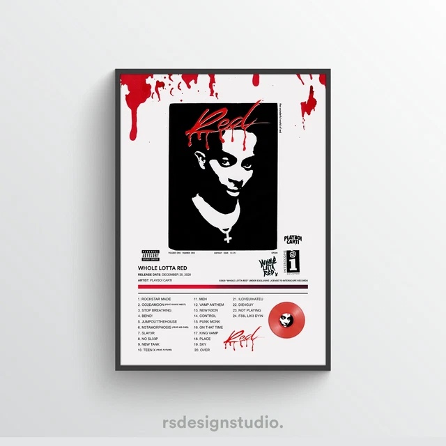 PLAYBOI CARTI WHOLE LOTTA RED Album Poster £12.99 - PicClick UK