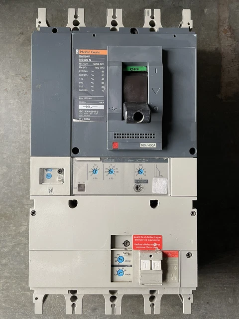 SCHNEIDER MERLIN GERIN NS400N MCCB Compact 160/400 Amp 4 Pole Breaker ...