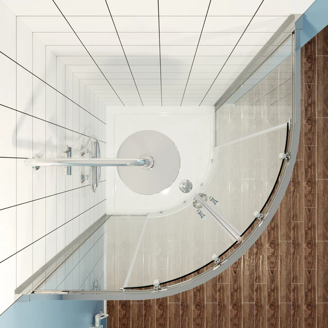 QUADRANT SHOWER CUBICLE Walk In Corner Shower Enclosure 6/8mm Tempered ...