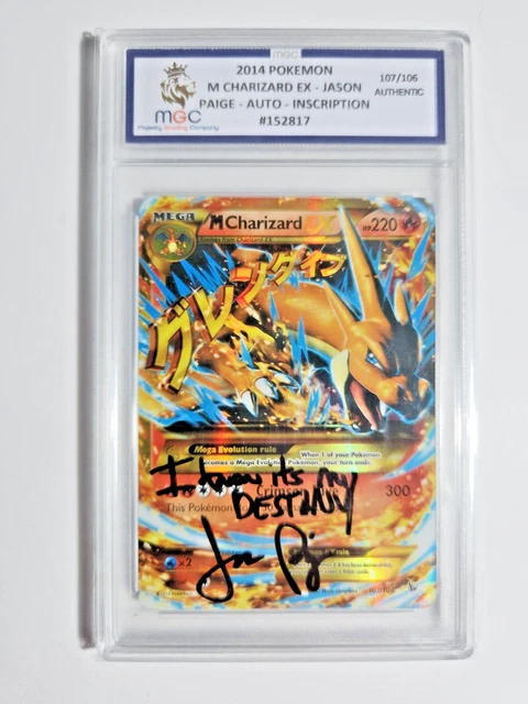 MEGA CHARIZARD EX Pokemon TCG XY Flashfire 2014 MGC Graded A Signed ...