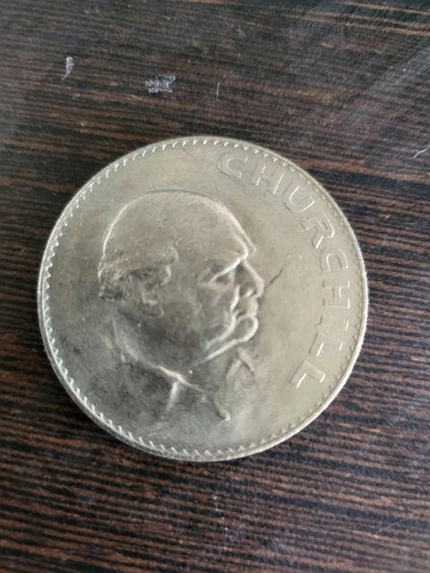 (RARE) SIR WINSTON Churchill 1965 Commemorative Crown Coin Queen ...