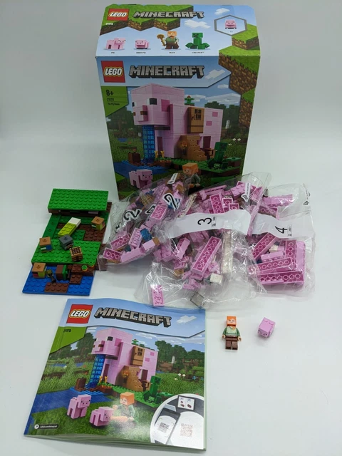 LEGO® MINECRAFT 21170 The Pig House @99% Complete Box Alex Baby Pig £14 ...