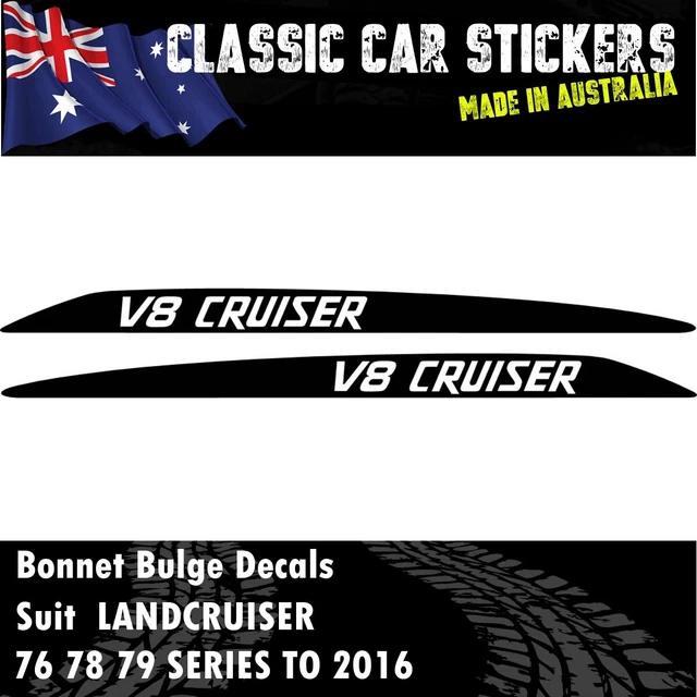 V8 CRUISER DECAL Sticker for Toyota Landcruiser 76 70 78 79 Series ...