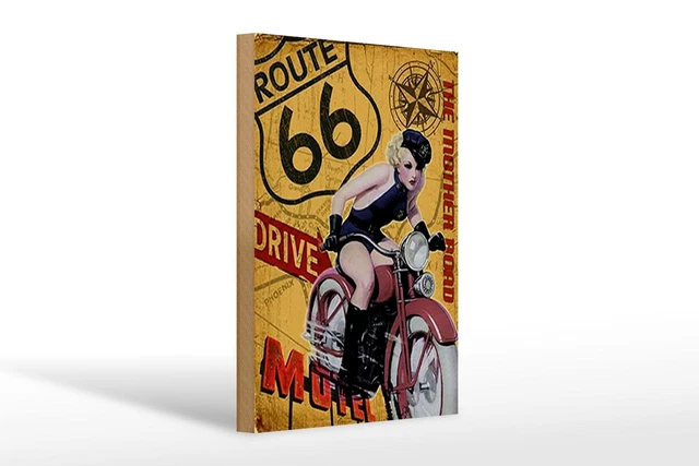 Panneau En Bois Pin Up 20x30 Cm Route De 66 Le Mother Road Motel Déco