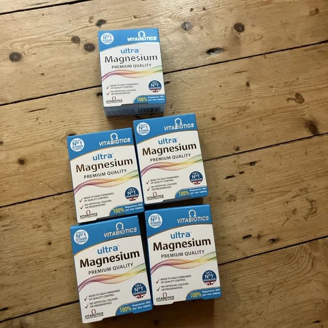 5 BOXES OF Magnesium Tablets, Vitabiotics Ultra 60 Tablets in each box ...