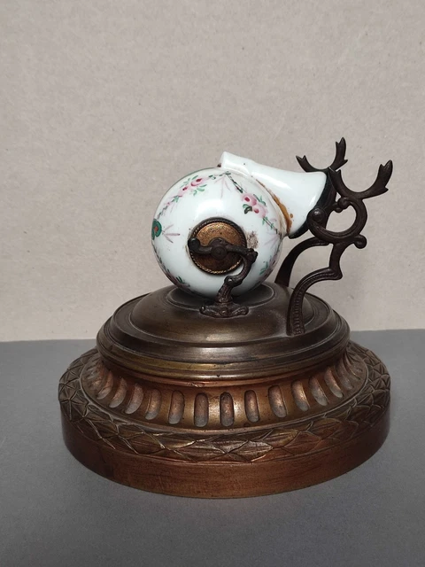 XIXÈME - RARE Encrier Escargot en porcelaine avec monture en bronze ...