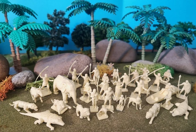 LOT SOLDATS anciens Airfix Tarzan Animaux Jungle figurines 1/72 Vintage ...