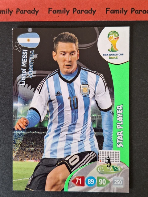 LIONEL MESSI ARGENTINE Star Player Carte Panini Adrenalyn World Cup ...