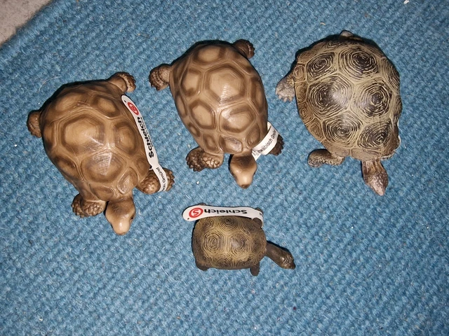 SCHLEICH RARE RETIRED Set of 4 Giant Tortoise Wildlife Models Different ...