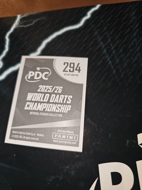 PDC PANINI 2025/26 World Darts Championship John Lowe Legend #294 £1.35 ...