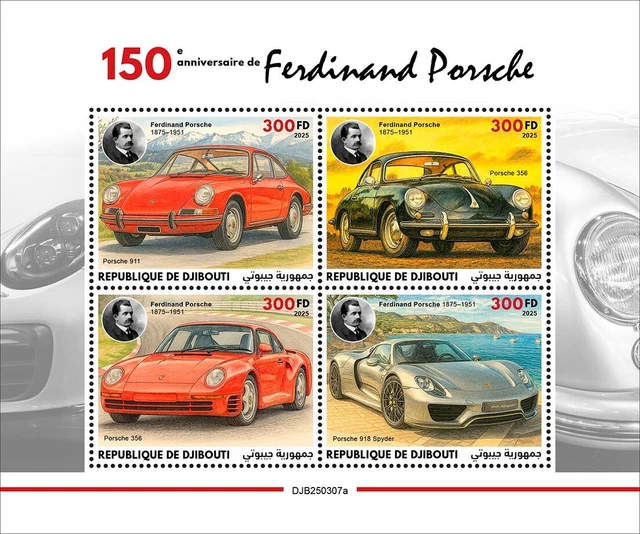 FERDINAND PORSCHE 150TH Anniversary Cars MNH Stamps 2025 Sierra Leone M ...