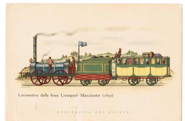 LOCOMOTIVA LINEA LIVERPOOL Manchester 1830 treno raylway chemin de fer ...