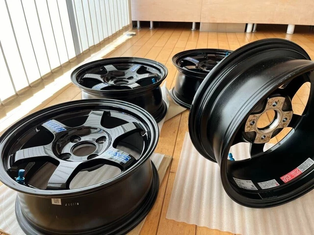 RAYS VOLK RACING TE37 rims 14 wheels 4 6.0J +20 PCD 100 BK 5H RARE ...