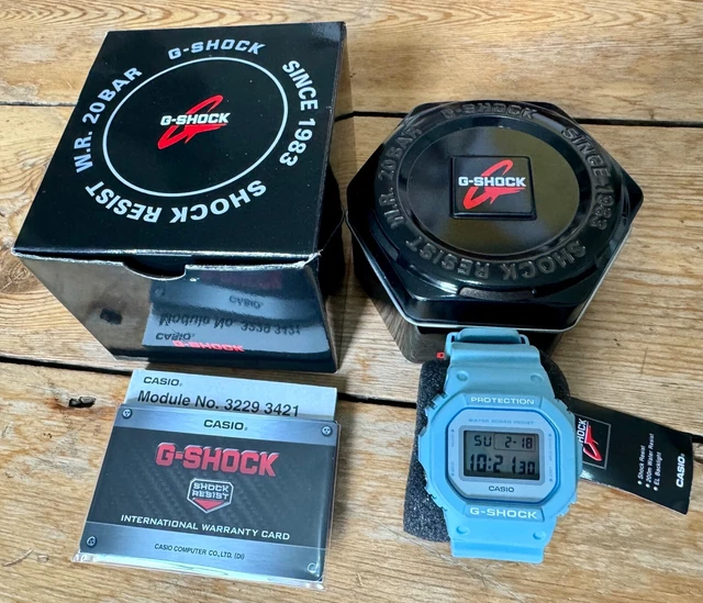 CASIO G-SHOCK SQUARE Men's Digital Watch Matte Light Blue DW-5600SC-2DR ...