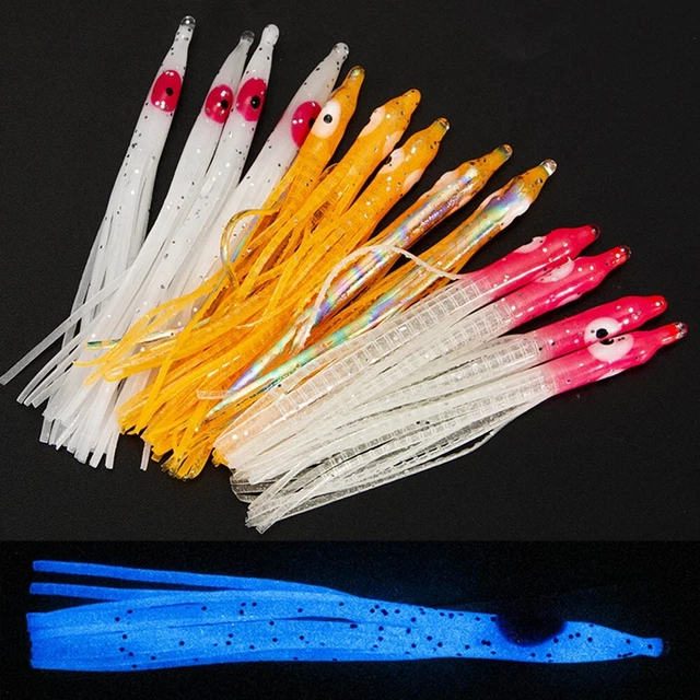 COLORI VIVACI 8 cm esca da pesca 10 pz. ago luminoso calamari morbido K ...