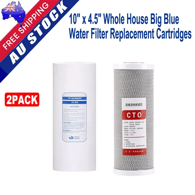 10& X 4.5& Whole House Big Blue Water Filter Replacement Cartridges 2P ...