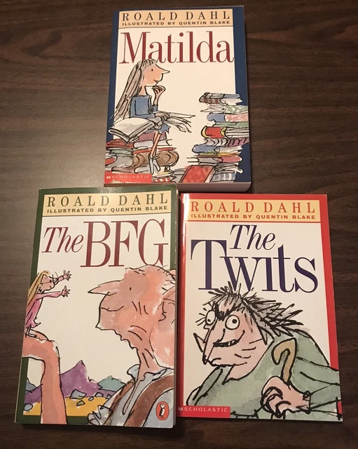 3 ROALD DAHL Books, Matilda, The BFG, The Twits, Scholastic Paperback ...