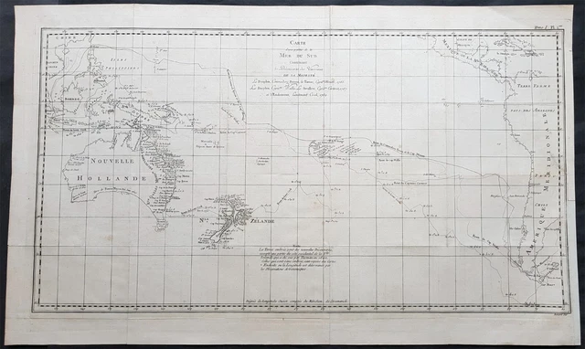 1774 CAPTAIN JAMES Cook Large Antique Map of Australia & South Seas ...