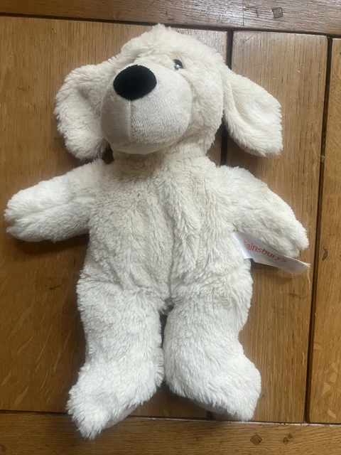 WHITE FLUFFY MICROWAVEABLE/HEATED Teddy Bear - Beans insides - 32cm x ...