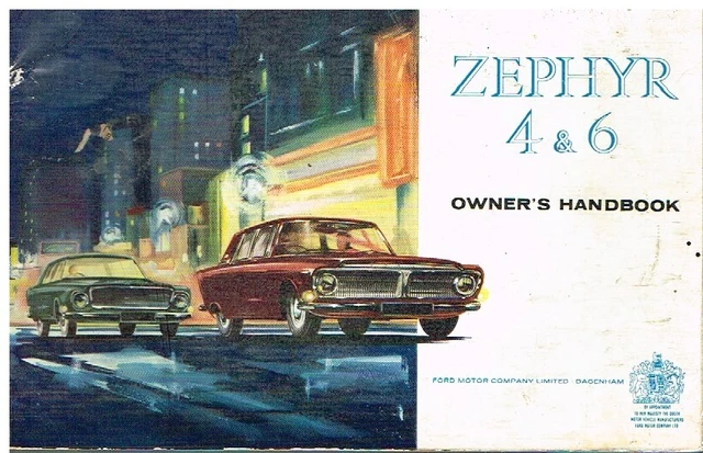 FORD ZEPHYR 4 & Zephyr 6 Mk3 Mkiii Original 1964 Owners Instruction ...