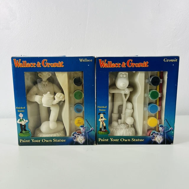 WALLACE AND GROMIT Paint Your Own Statue / Bundle Figures. Unused In ...