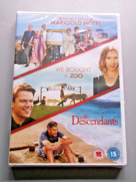 BOX SET OF 3 dvds marigold hotel/we bought a zoo/the descendents £5.99 ...