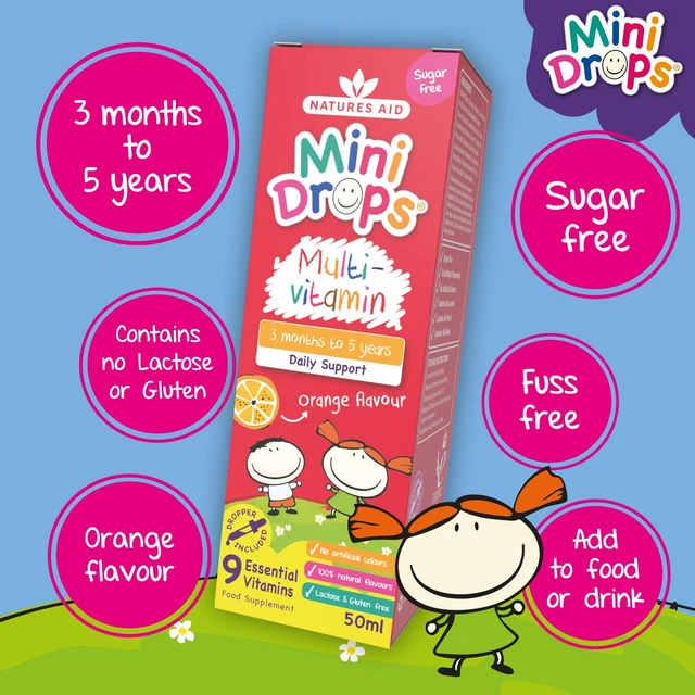 NATURES AID MINI Drops Multi-Vitamin for Babies & Kids 50ml – 9 50ml ...