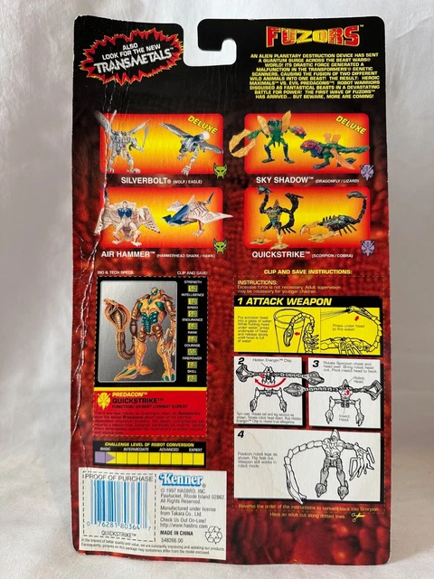 TRANSFORMERS BEAST WARS Fuzors Evil Predacon QUICKSTRIKE MOC SCELLÉ EUR ...