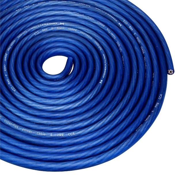 25 FT FEET Blue 4 Gauge Amplifier Power Ground Wire 4GA AWG Amp Cable ...