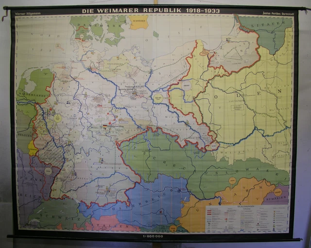 SCHOOL WALL MAP wall map school map Germany Weimar Republic 18-33 ...