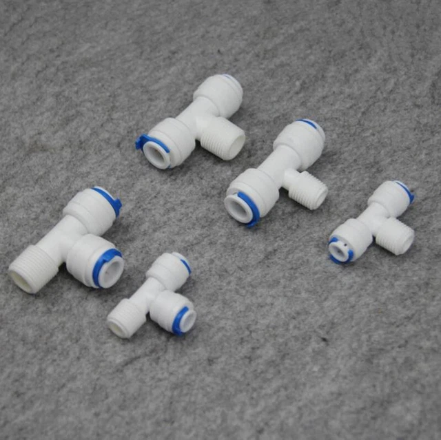 PLASTIC TEE PIPE Male Thread Fitting RO Feed Water Purifier Connector ...