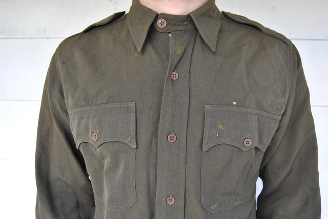 WW2 OFFICER'S SHIRT, 'chocolate' color . £18.31 - PicClick UK