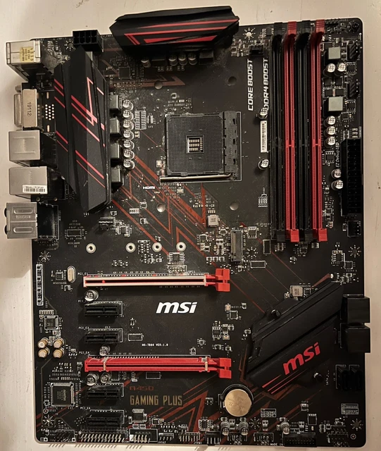 MSI B450 GAMING Plus ATX Motherboard AMD AM4, DDR4, USB 3.0 £21.18 ...