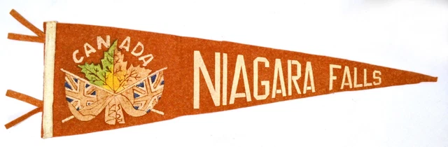 VINTAGE NIAGARA FALLS CANADA pennant maple leaf and old Canadian flags ...