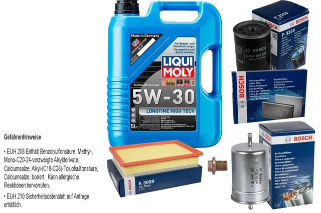 BOSCH INSPECTION SET 5 L Liqui Moly Longtime High Technologie 5W-30 pour Ford EUR 129,11 ...